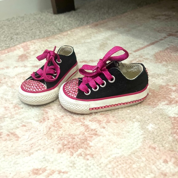 Converse | Shoes | Baby Converses Pink Studs Size 2c | Poshmark